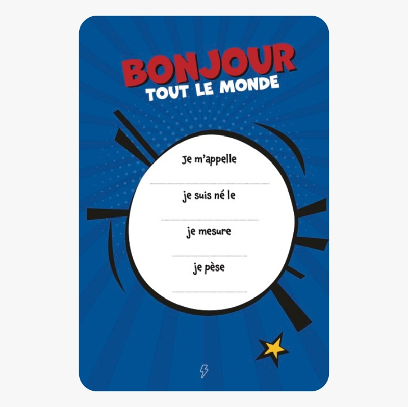 Carte de bienvenue Super-Héros